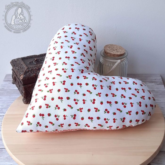 Coussin coeur Cancer du sein - Aux temps des pois