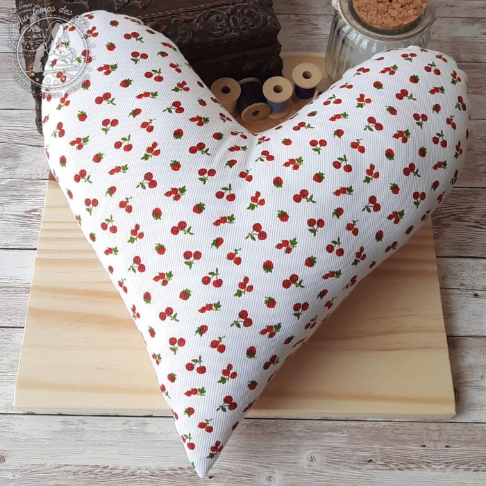 Coussin coeur Cancer du sein - Aux temps des pois